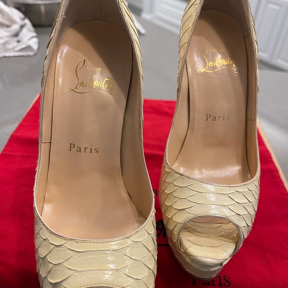 Christian Louboutin | Shoes | Christian Louboutin Lady Peep Python ...